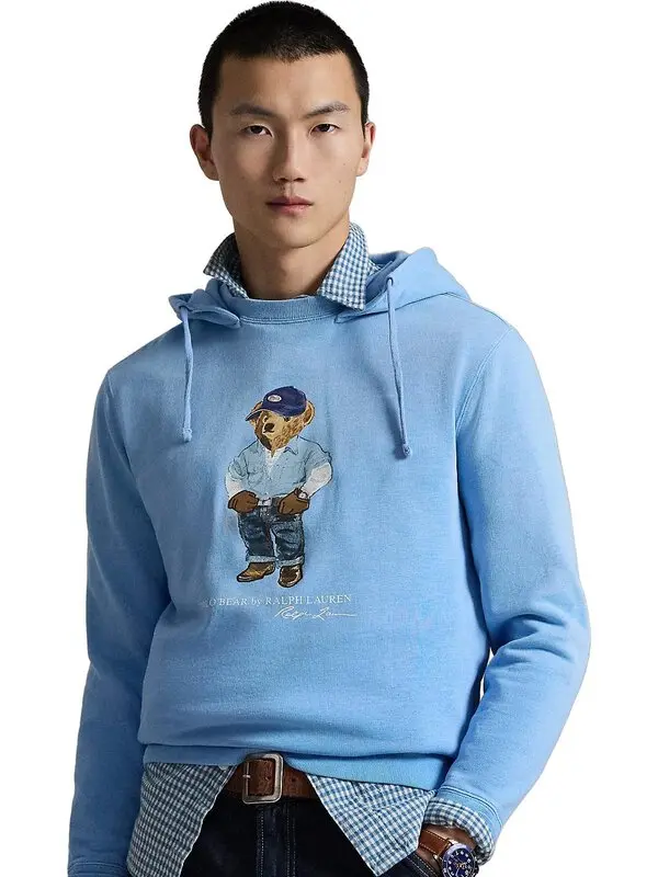 Ralph Lauren Polo Bear Fleece Hoodie - Chambray Blue Denim Bear