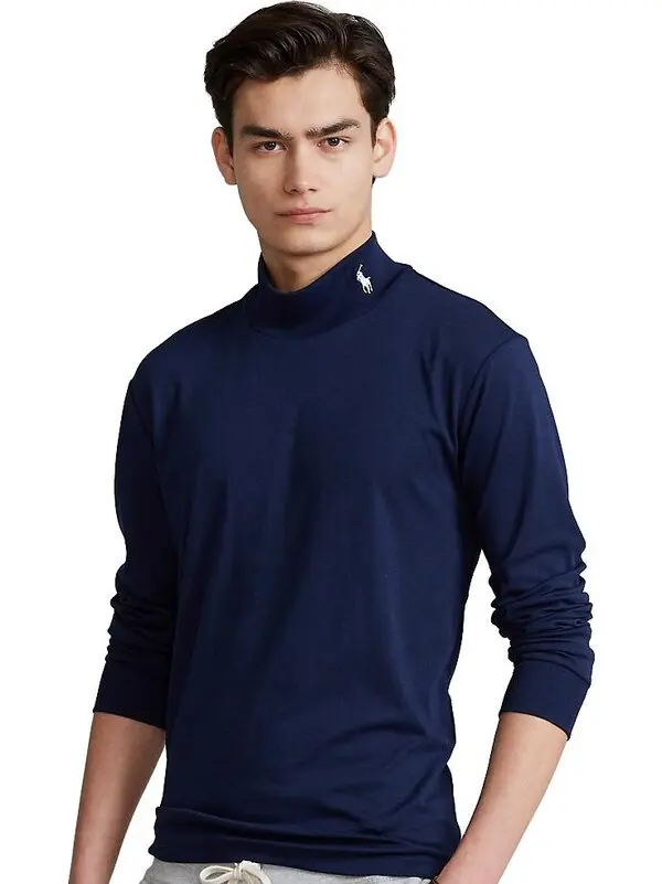 Ralph Lauren Soft Cotton Mockneck Shirt - Refined Navy