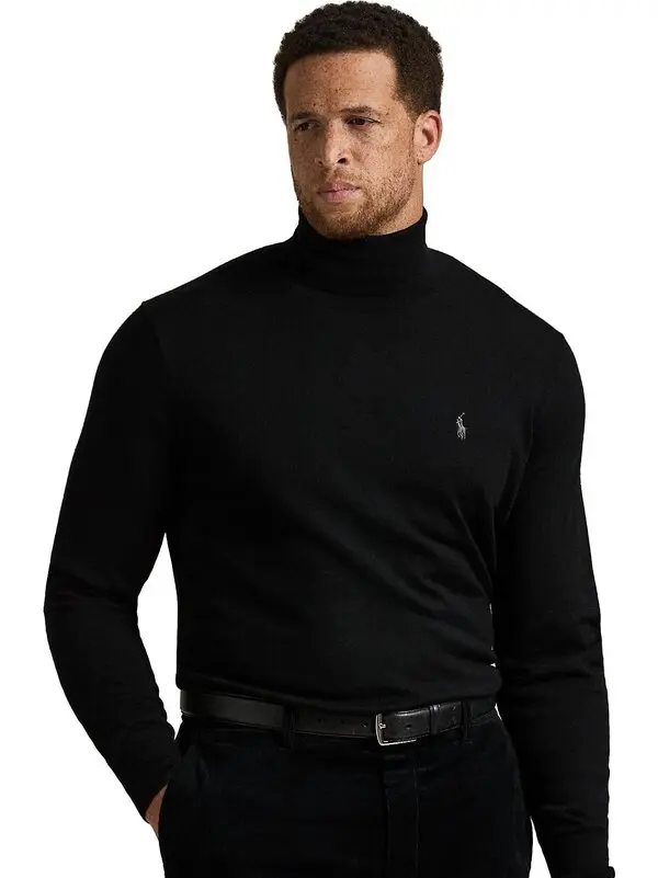 Ralph Lauren Washable Wool Turtleneck Sweater - Polo Black