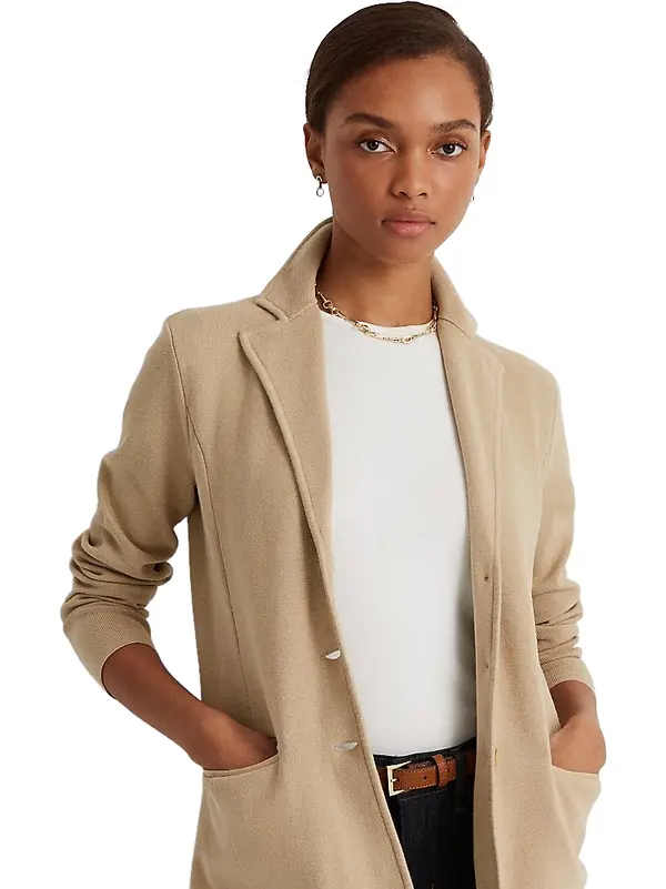 Ralph Lauren Cotton-blend Notched Lapel Blazer - Birch Tan