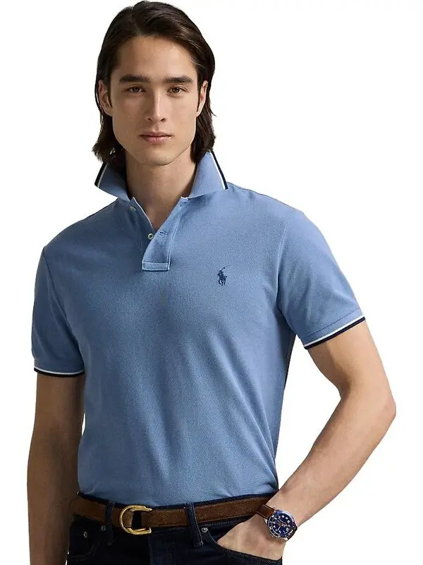 Ralph Lauren Classic Fit Mesh Polo Shirt - Channel Blue
