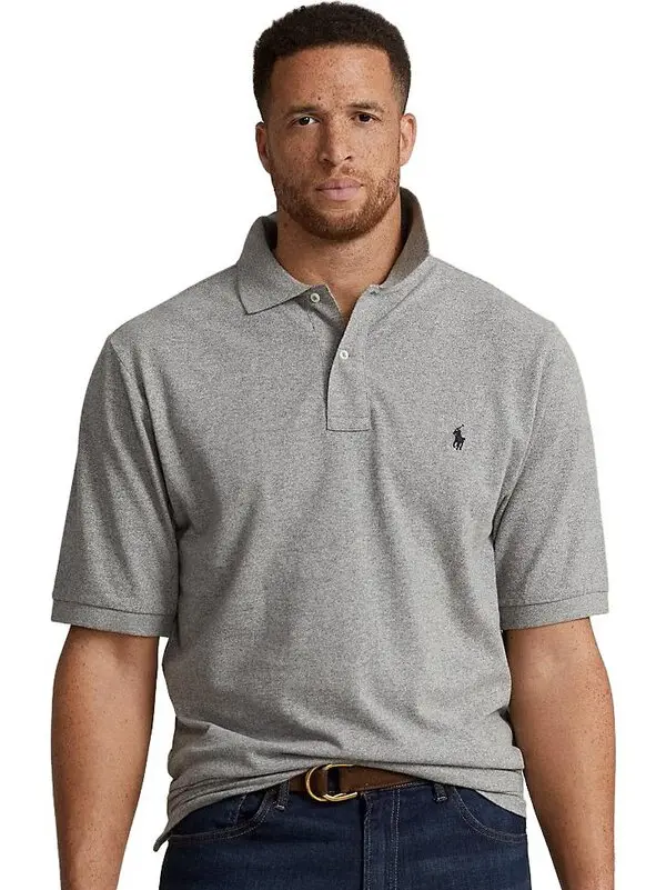 Ralph Lauren Classic Fit Mesh Polo Shirt - Dark Vintage Heather Grey