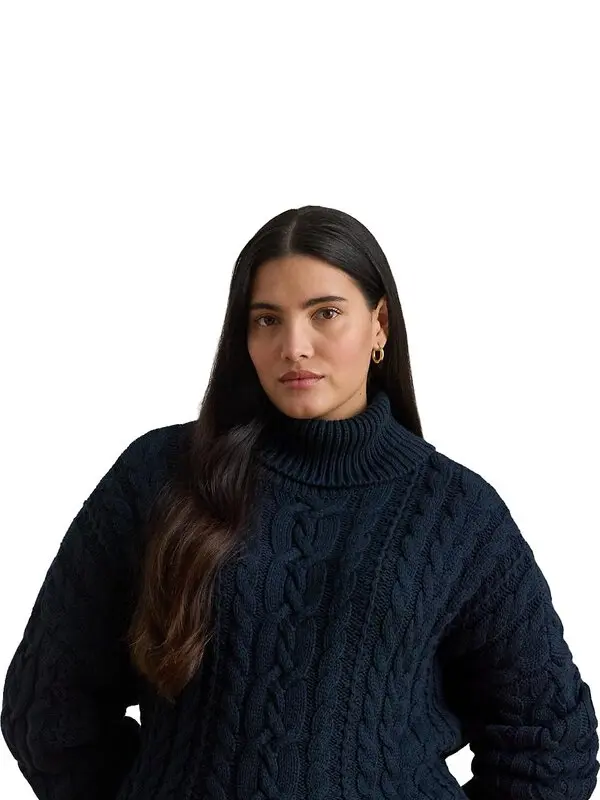 Ralph Lauren Cable-knit Turtleneck Sweater - Lauren Navy