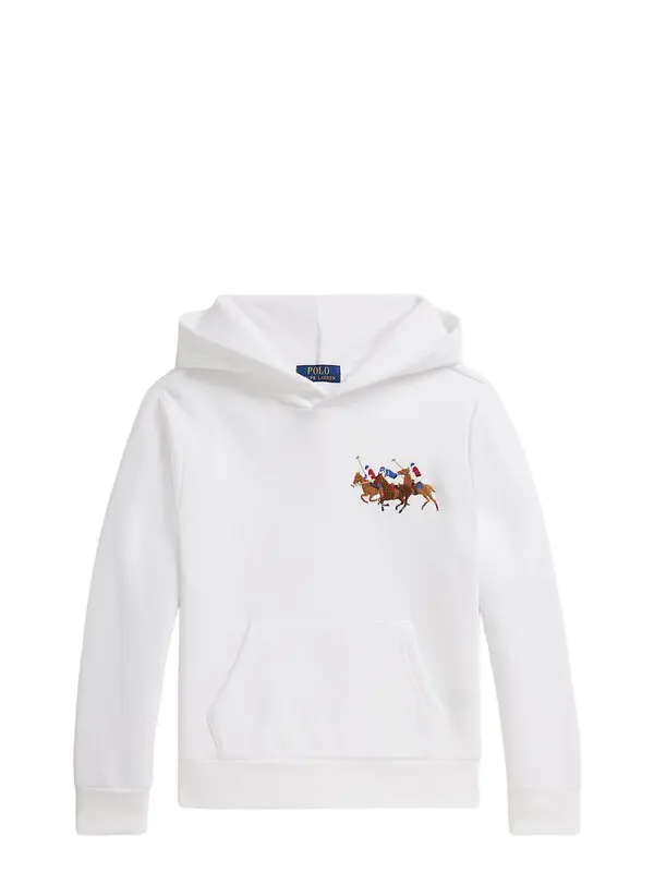 Ralph Lauren Triple-pony Fleece Hoodie - White
