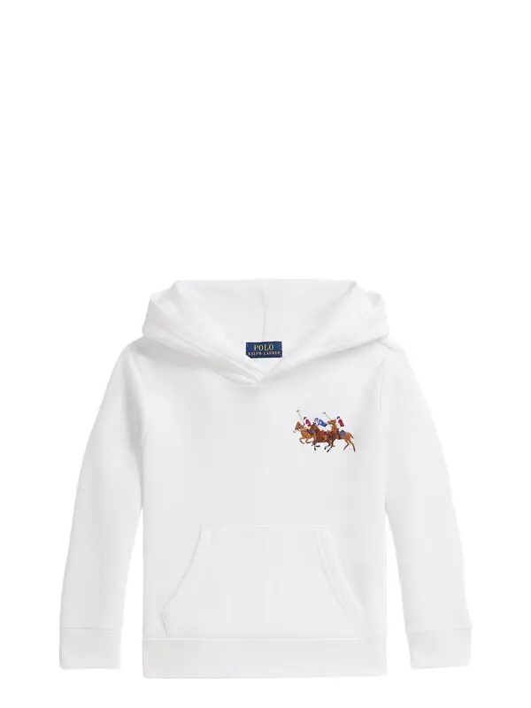 Ralph Lauren Triple-pony Fleece Hoodie - White