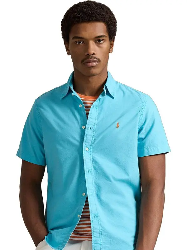 Ralph Lauren Classic Fit Garment-dyed Oxford Shirt - Perfect Turquoise