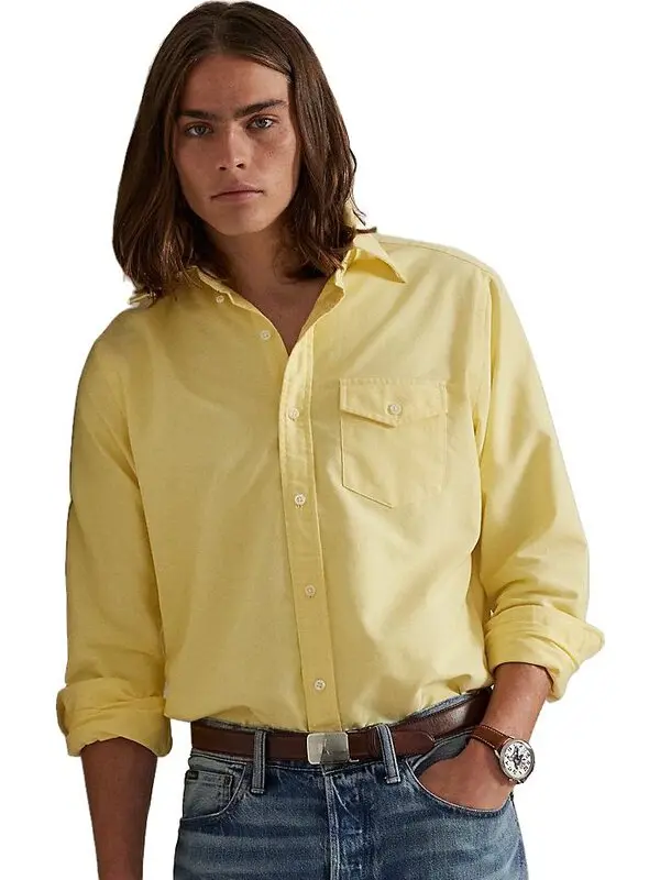 Ralph Lauren Classic Fit Garment-dyed Oxford Shirt - Yellow Oxford