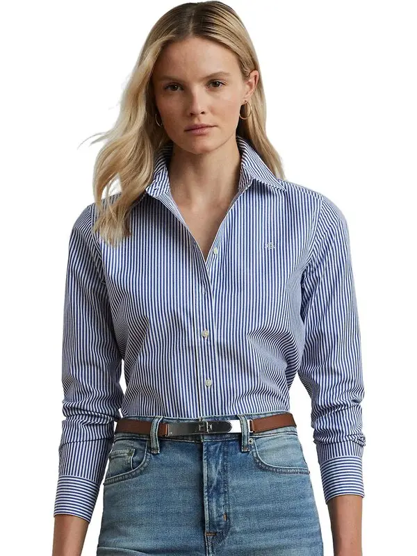 Ralph Lauren Classic Fit Striped Cotton Shirt - Blue/ White