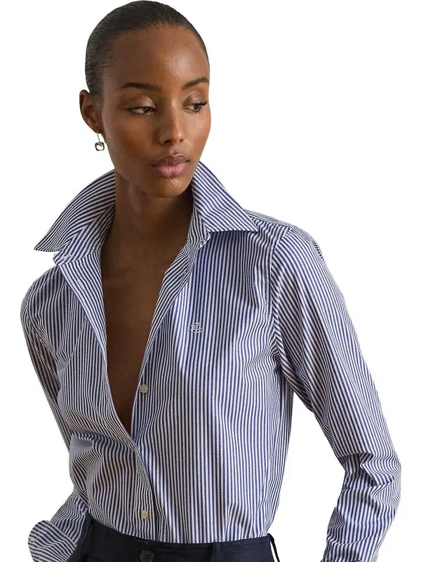 Ralph Lauren Classic Fit Striped Cotton Shirt - Blue/ White