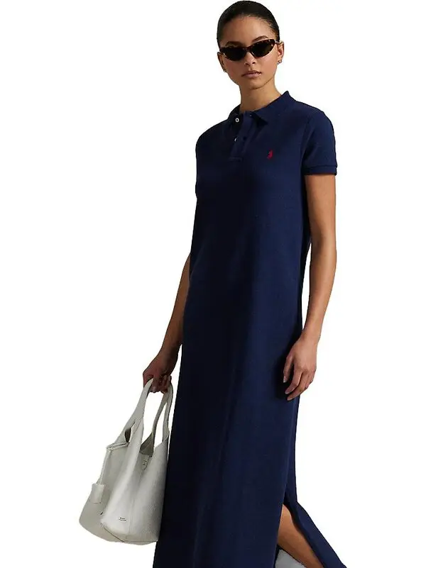 Ralph Lauren Cotton Mesh Polo Dress - Newport Navy