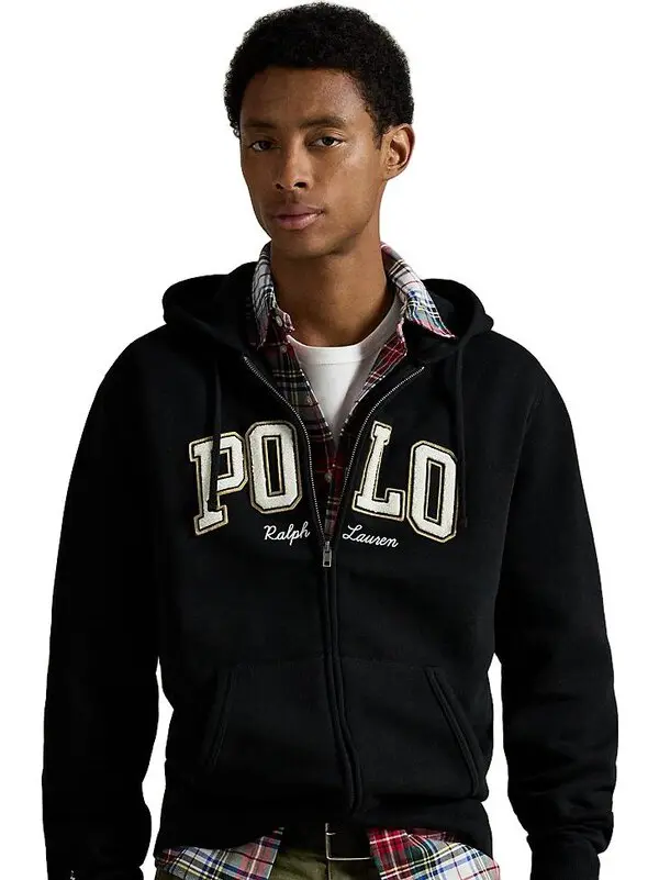 Ralph Lauren Logo Fleece Full-zip Hoodie - Polo Black