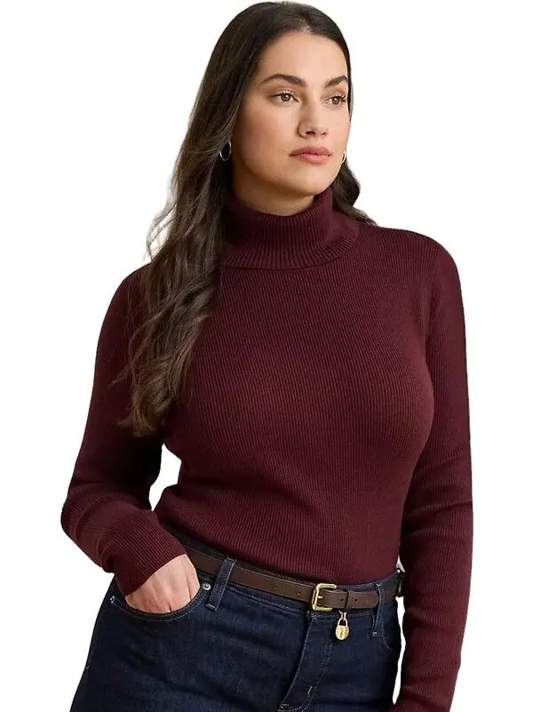 Ralph Lauren Ribbed Turtleneck Sweater - Dark Garnet