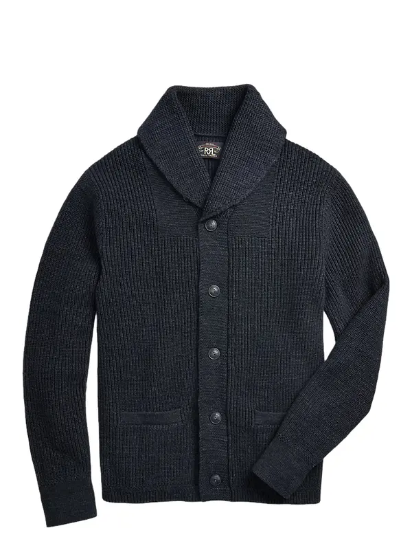 Ralph Lauren Cotton Shawl-collar Cardigan - Dark Navy Heather