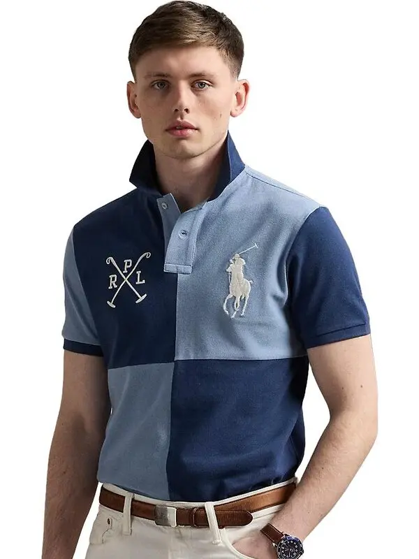 Ralph Lauren Classic Fit Big Pony Mesh Polo Shirt - Rustic Navy/channel Blue