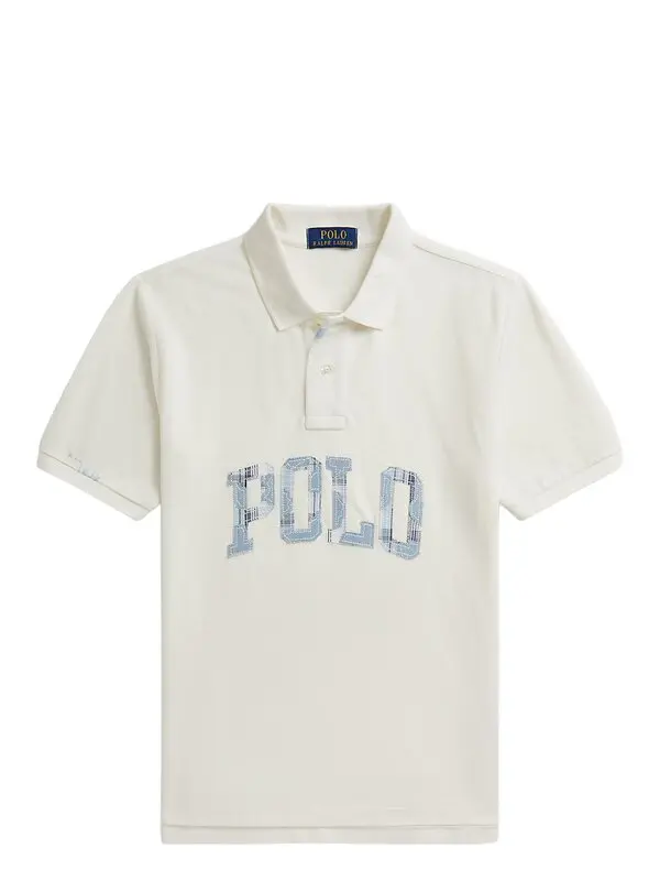 Ralph Lauren Logo Cotton Mesh Polo Shirt - Deckwash White