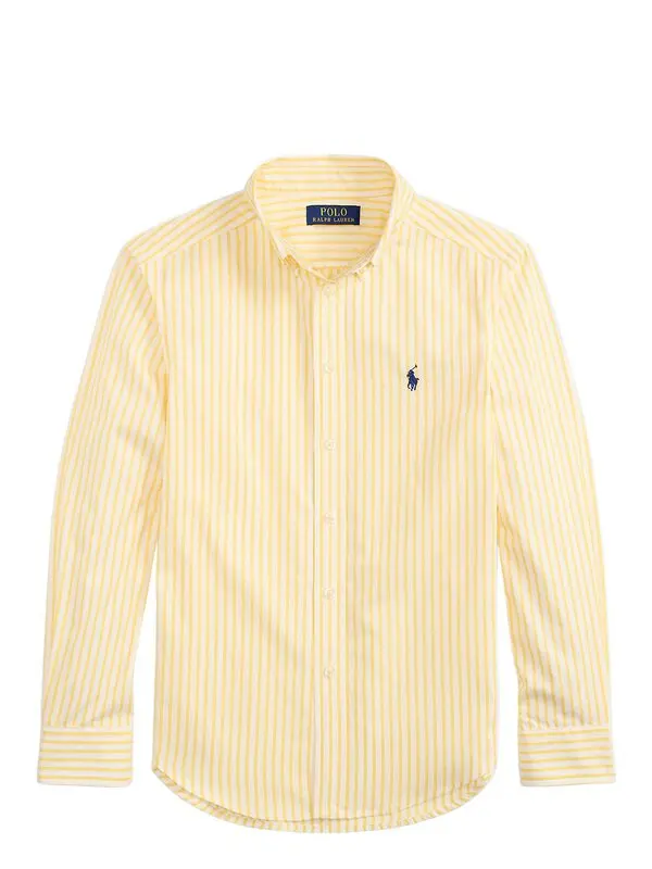 Ralph Lauren Striped Cotton Poplin Shirt - Corn Yellow/white
