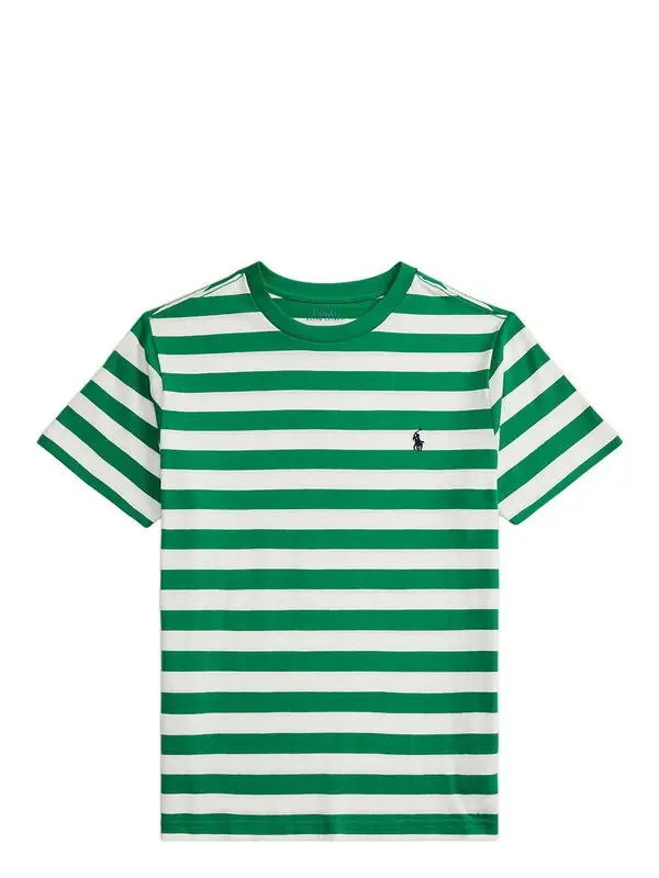 Ralph Lauren Striped Cotton Jersey Tee - Cruise Green/white