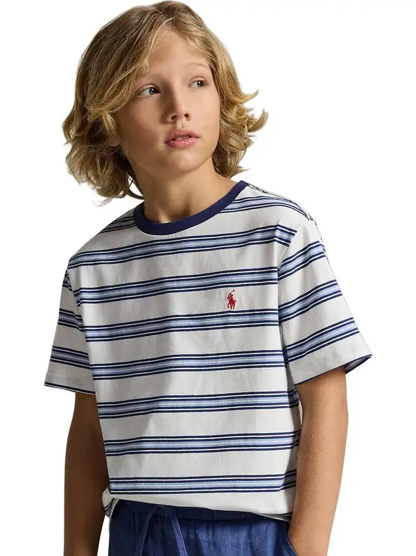 Ralph Lauren Striped Cotton Jersey Tee - Deckwash White Multi