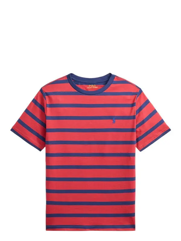 Ralph Lauren Striped Cotton Jersey Tee - Nantucket Red/light Navy
