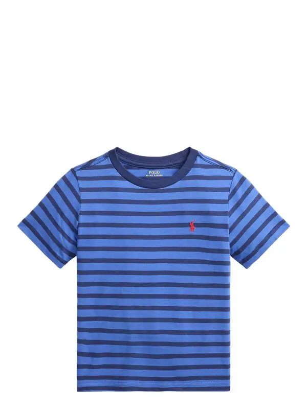 Ralph Lauren Striped Cotton Jersey Tee - Scottsdale Blue/light Nav