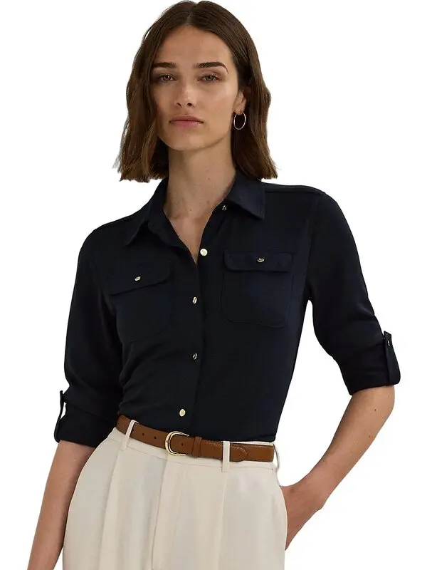 Ralph Lauren Roll-tab Sleeve Shirt - Lauren Navy