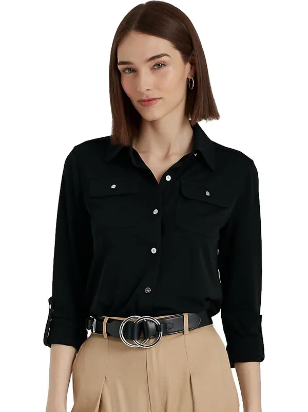 Ralph Lauren Roll-tab Sleeve Shirt - Polo Black