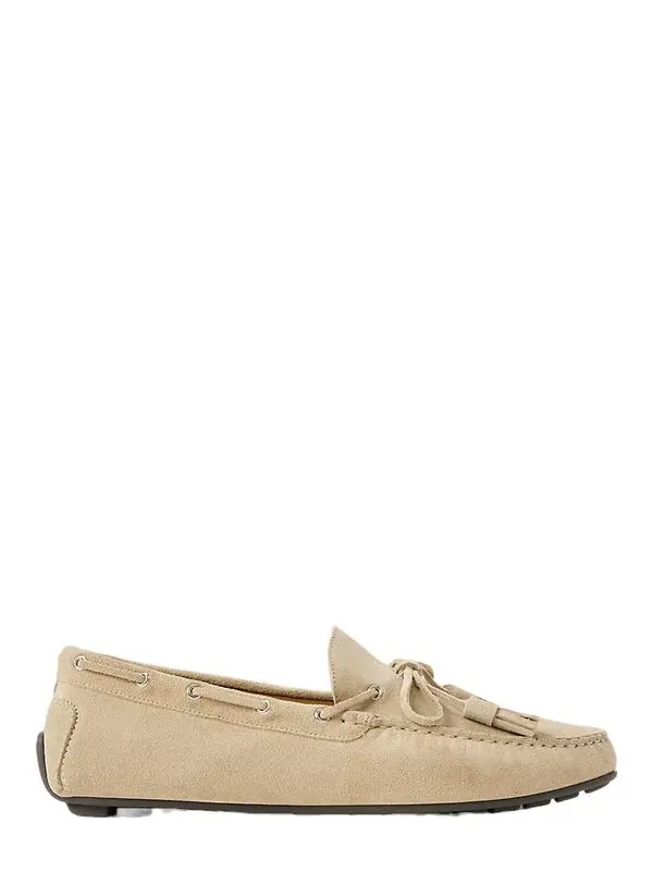 Ralph Lauren Harold Suede Tassel Driver Loafer - Stone
