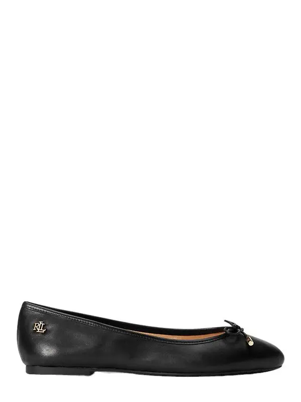 Ralph Lauren Jayna Nappa Leather Flat - Black