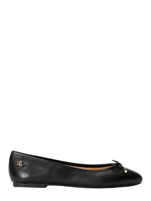 Ralph Lauren Jayna Nappa Leather Flat - Black