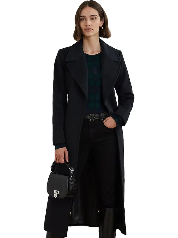 Ralph Lauren Wool-blend Wrap Coat - Black
