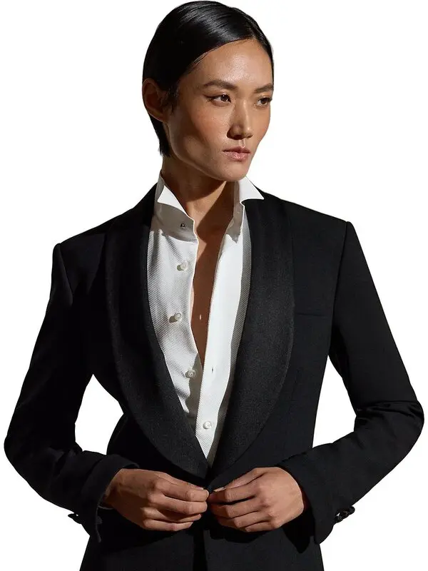 Ralph Lauren Sawyer Wool Crepe Tuxedo Jacket - Black
