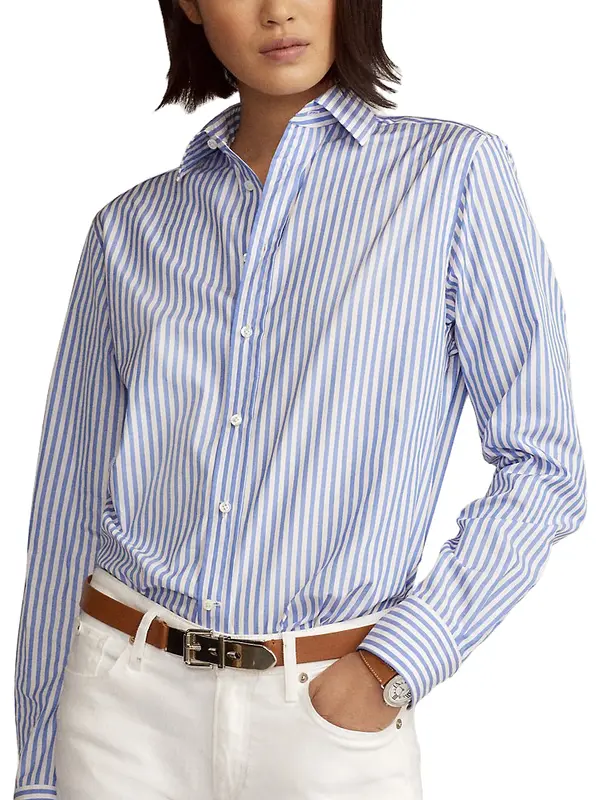 Ralph Lauren Adrien Striped Shirt - White/nimes Blue