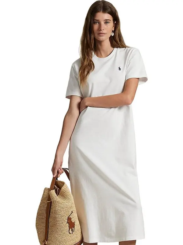 Ralph Lauren Cotton Jersey Tee Dress - White