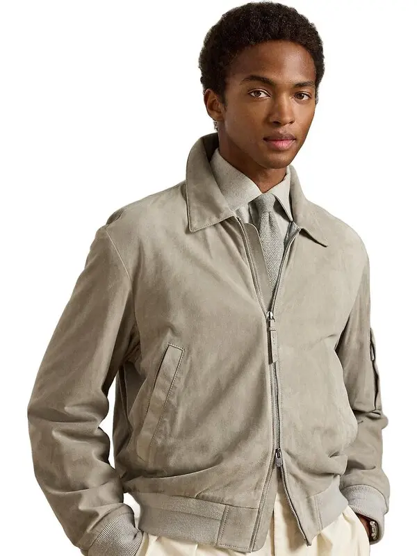 Ralph Lauren Suede Dungaree Jacket - Steel Grey