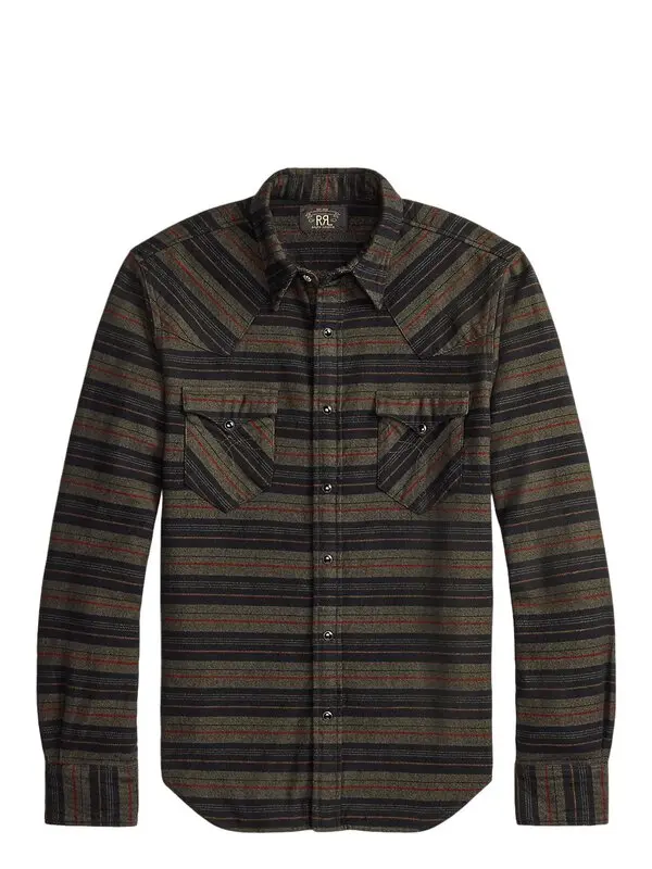 Ralph Lauren Slim Fit Plaid Twill Western Shirt - Dark Navy Multi