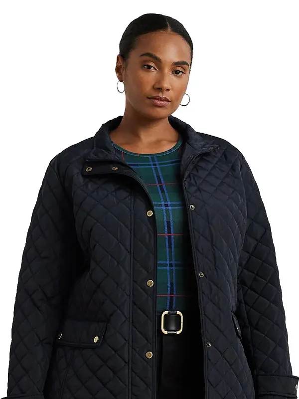 Ralph Lauren Diamond-quilted Mockneck Jacket - Dark Navy