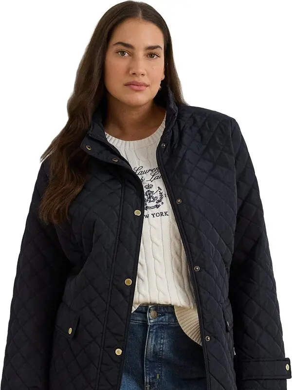 Ralph Lauren Diamond-quilted Mockneck Jacket - Dark Navy