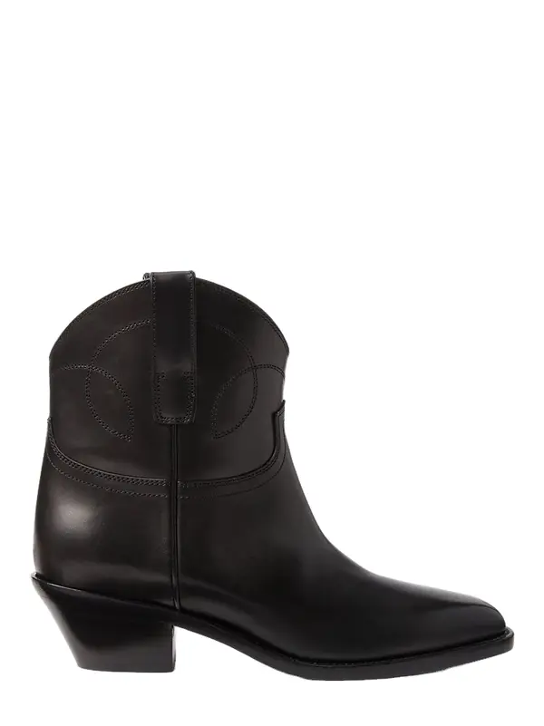 Ralph Lauren Jayme Burnished Calfskin Bootie - Black