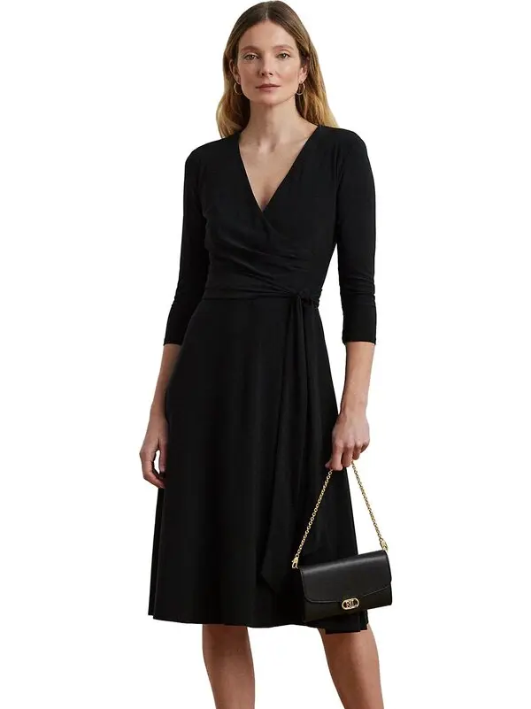 Ralph Lauren Surplice Jersey Dress - Black