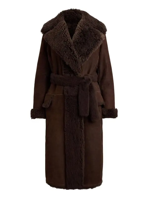 Ralph Lauren Wilmer Reversible Shearling Coat - Brown