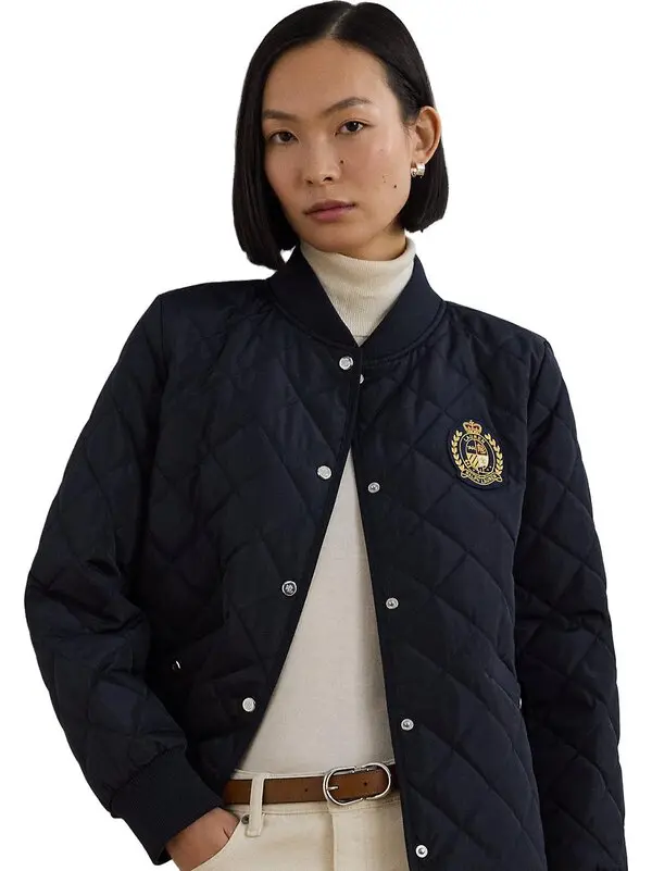 Ralph Lauren Crest-patch Quilted Jacket - Navy