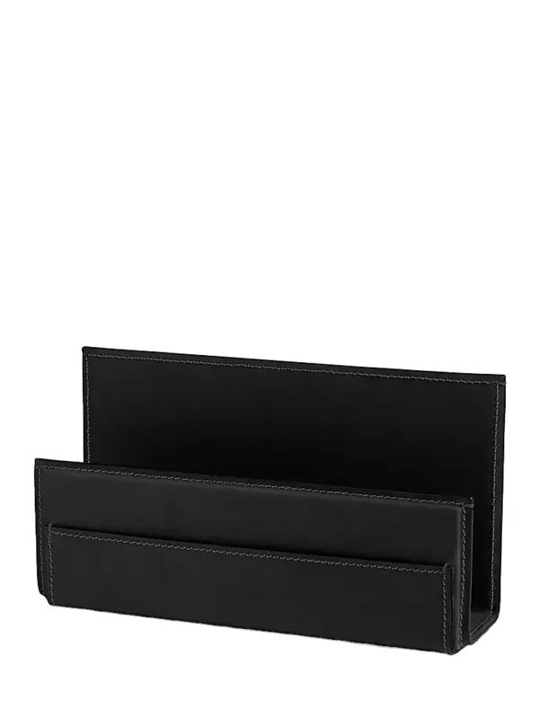 Ralph Lauren Brennan Leather Letter Rack - Black