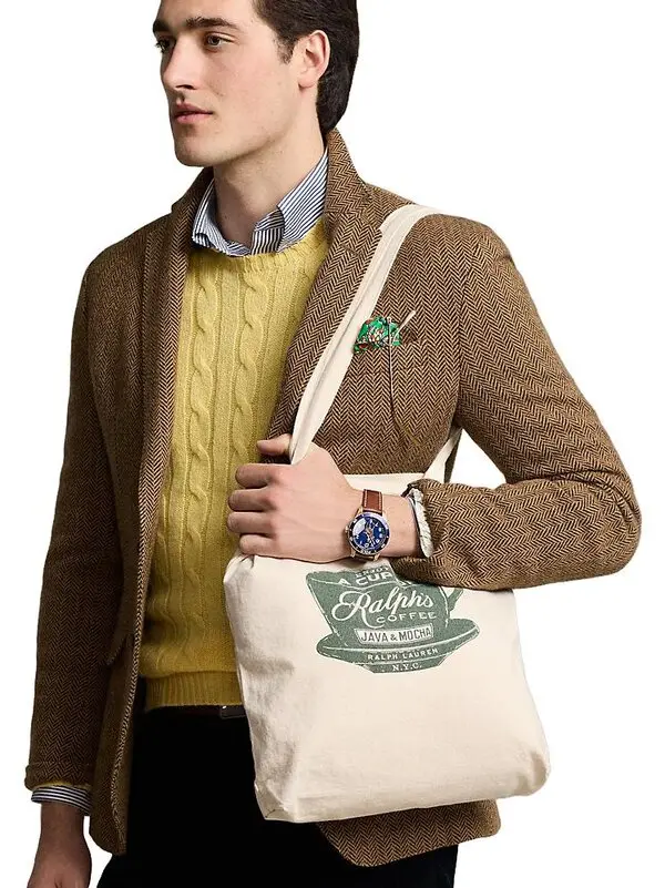 Ralph Lauren S Coffee Tote Bag - Cream/green