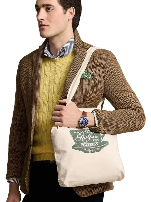 Ralph Lauren S Coffee Tote Bag - Cream/green