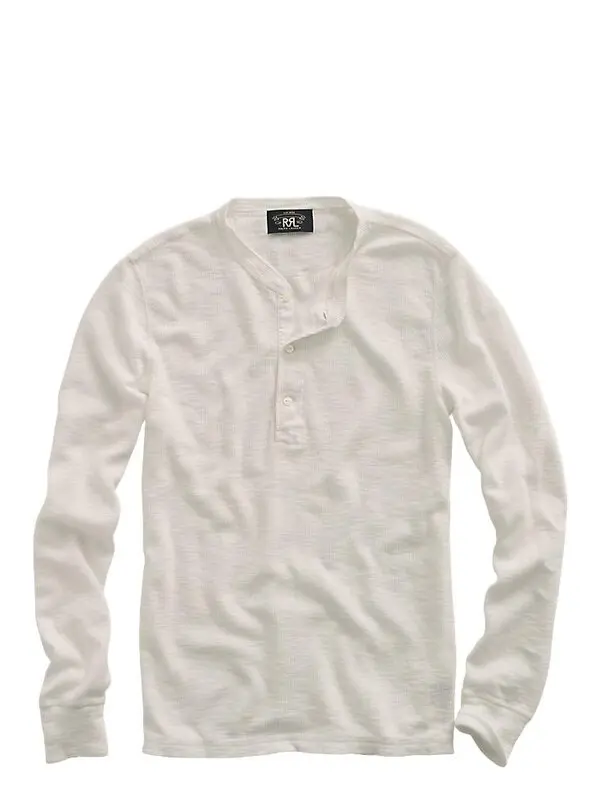 Ralph Lauren Waffle-knit Henley Shirt - Paper White
