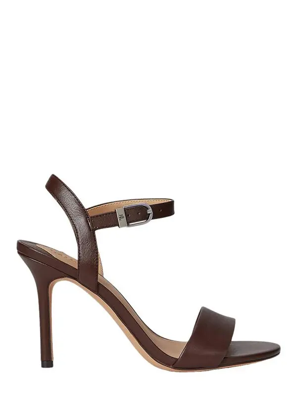 Ralph Lauren Gwen Nappa Leather Sandal - Dark Hickory