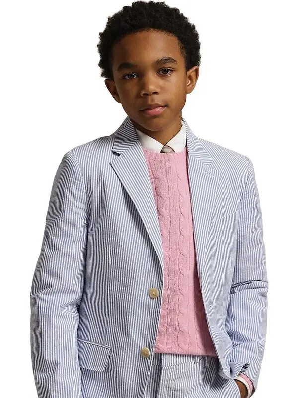 Ralph Lauren Polo Seersucker Suit Jacket - Blue/white