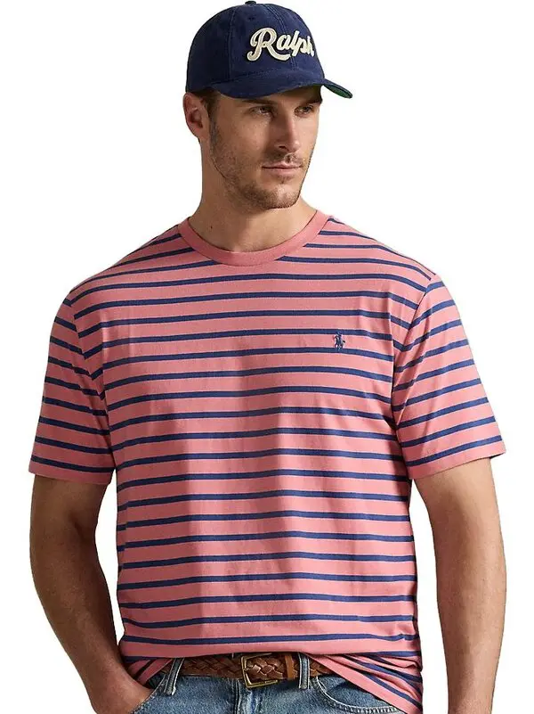 Ralph Lauren Striped Jersey Crewneck T-shirt - Desert Rose/old Royal