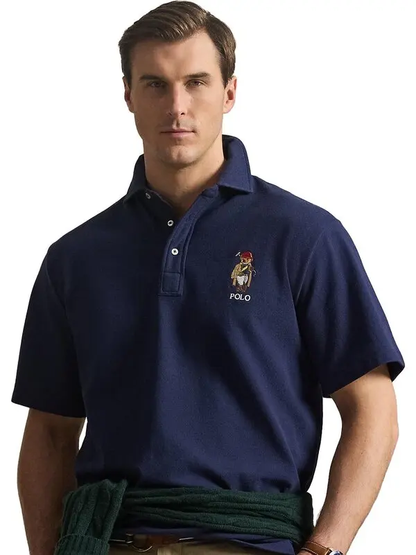Ralph Lauren Polo Bear Mesh Polo Shirt - Newport Navy Society Bear