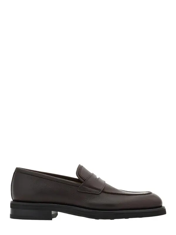 FERRAGAMO Suede Penny Loafer - Brown